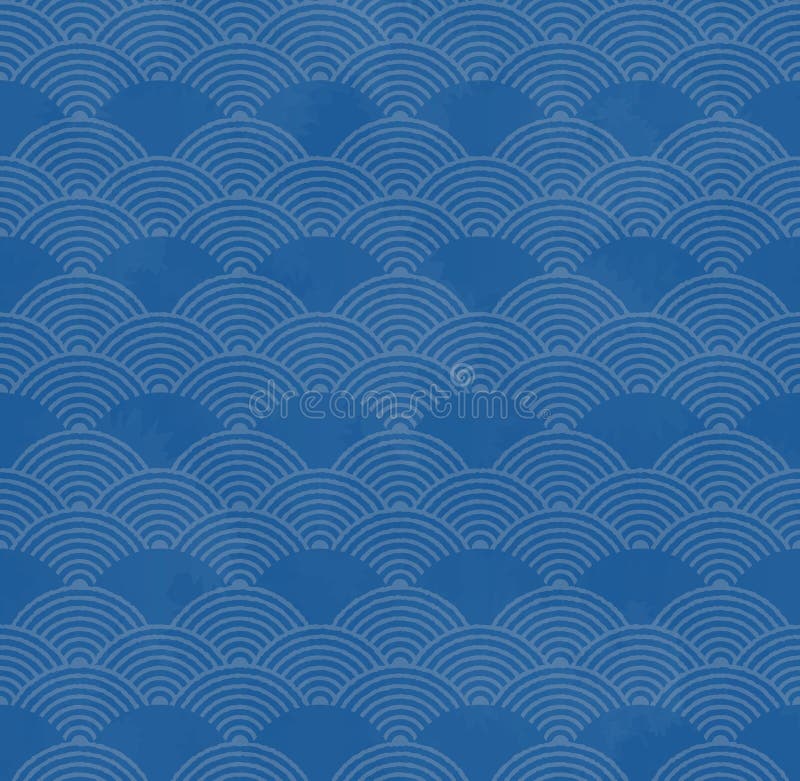 Japanese Traditional Wave Pattern Stock Illustration - Illustration of ...