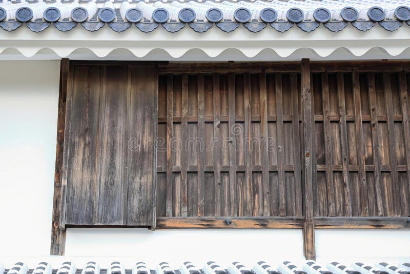 Japanese Traditional Windows on Japanese Ancient Building Stock Photo ...