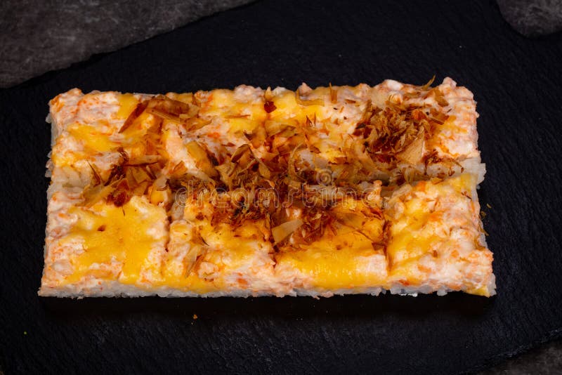 Japanese Pizza with Seafood Stock Image - Image of teppanyaki, asian ...