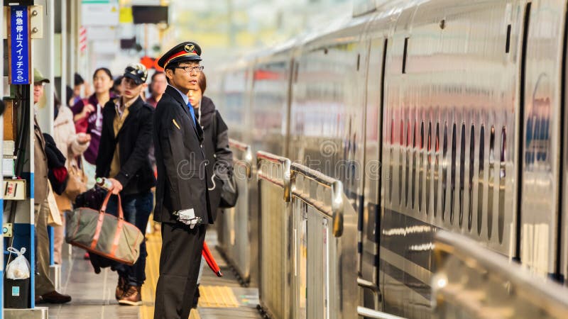 Japanese Train Conductor editorial image. Image of commuter - 37013440