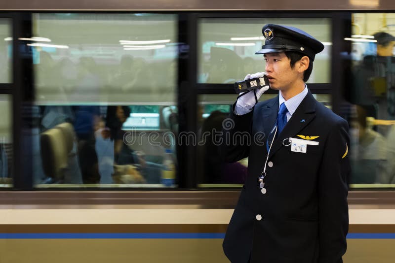 Japanese Train Conductor editorial image. Image of staff - 37068375