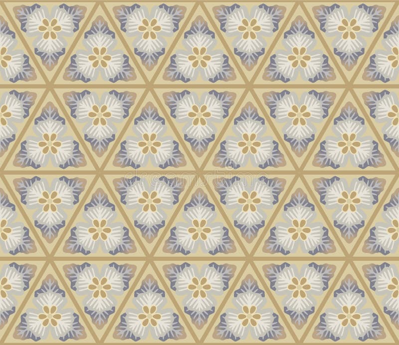 Japanese Triangle Flower Motif Vector Seamless Pattern Stock Vector ...