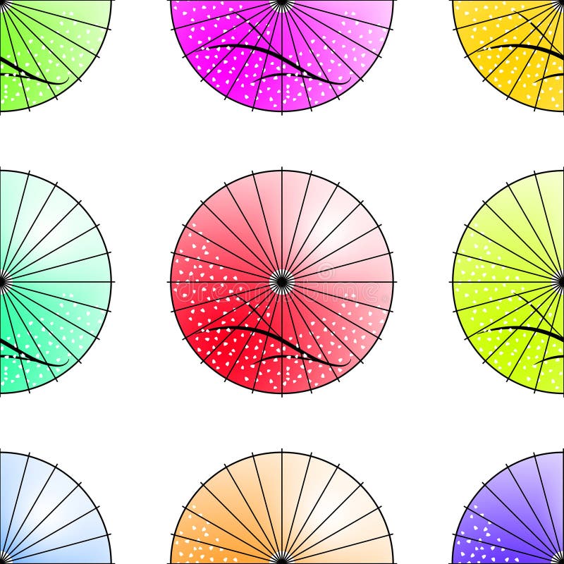 Japanese Umbrella Pattern Background Stock Illustrations – 432 Japanese ...
