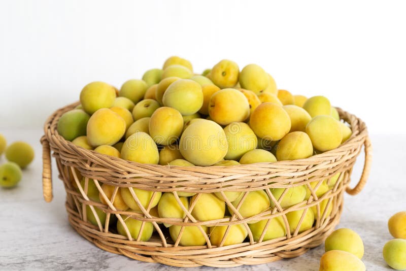 Fresh Japanese UME in Wicker Basket Stock Image - Image of asia ...