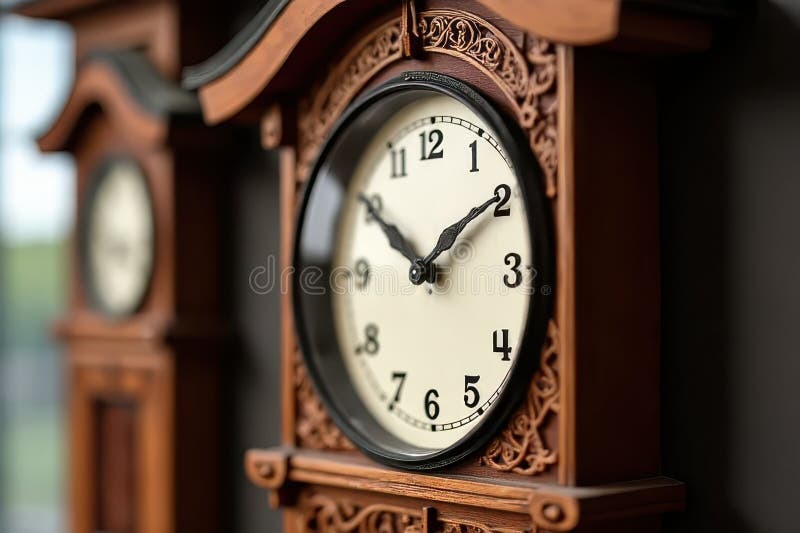 Japanese Wall Clock with Wooden Design Stock Illustration ...