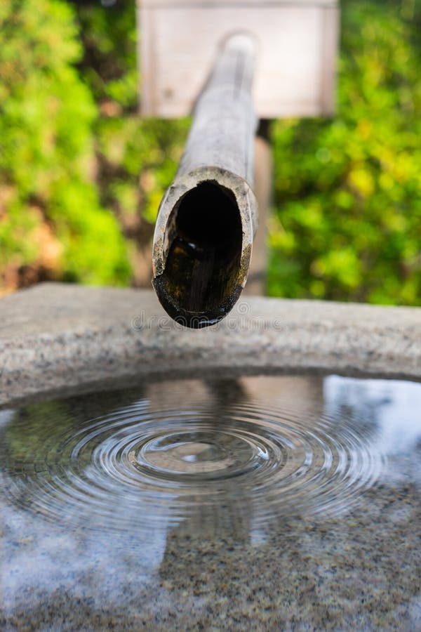 Japanese Water Basin Close Up Stock Image - Image of close, material ...