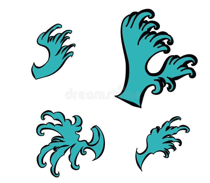 Wave Tattoo Design Isolate Vector Stock Vector - Illustration of style ...