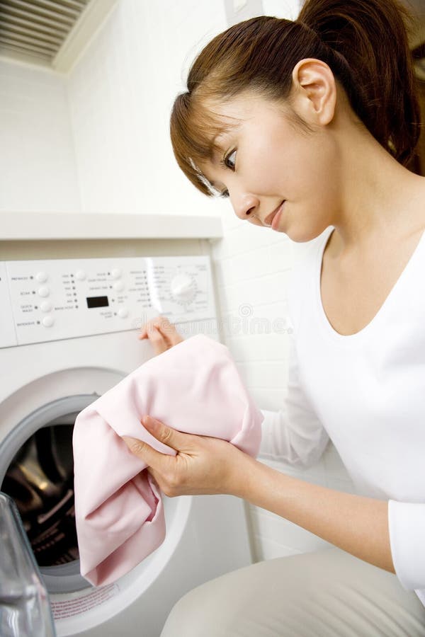 Japanese Woman Washing Clothes Stock Photo - Image of washing, woman ...