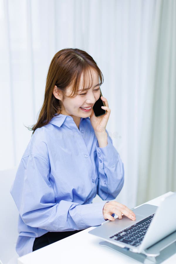 Remote work image stock photo. Image of japanese, outfit - 283229664