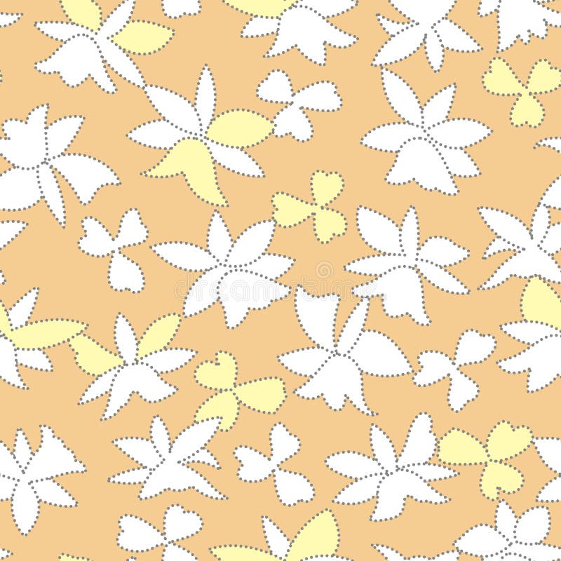 Japanese Yellow Cherry Blossom Vector Seamless Pattern Stock Vector ...