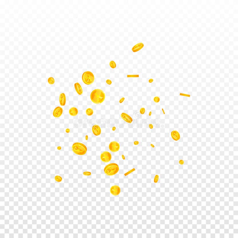 Japanese Yen Coins Falling. Scattered Stock Vector - Illustration of ...