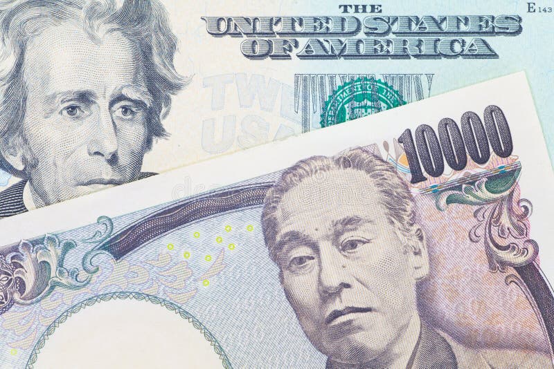Japanese Yen Currency and Dollar Bank Note Stock Image - Image of ...