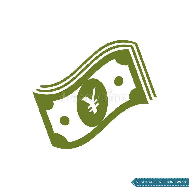Japanese Yen Paper Money Icon Vector Template Flat Design Stock ...