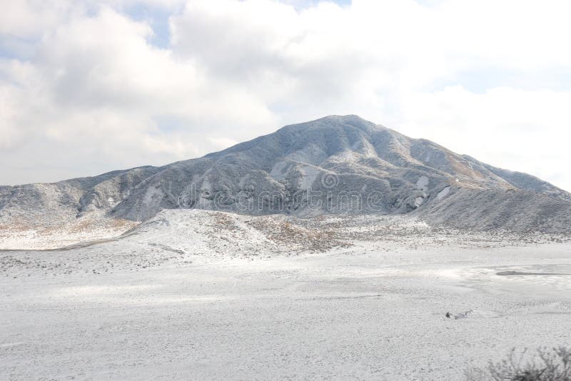 Snow in Mount Aso stock photo. Image of travel, japan - 48520198