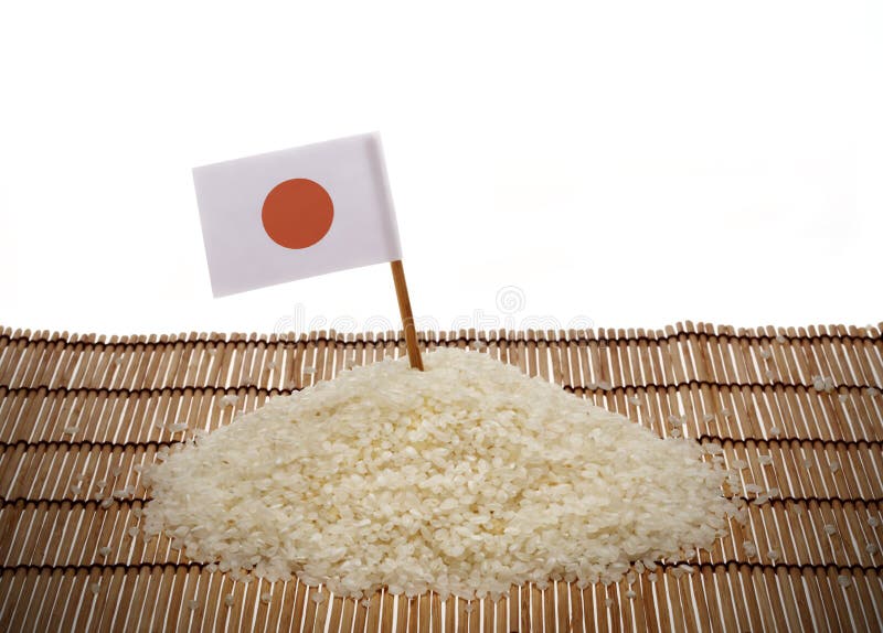 Japanischer Reis Und Japan-Flagge Stockbild - Bild von markierungsfahne ...
