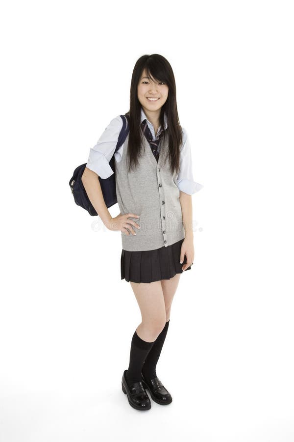 Japanisches Schulmädchen Stockfoto Bild Von Haltung 12644346