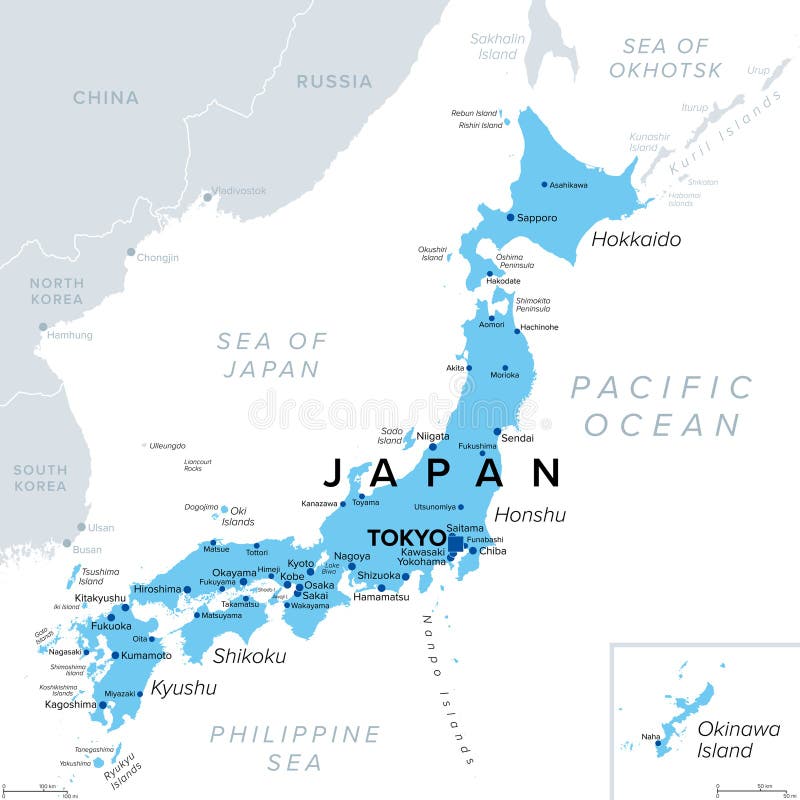 Japan Map Countries And Capitals
