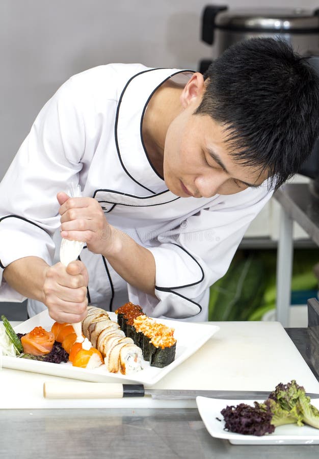 Japanse chef-kok stock afbeelding. Image of gezicht, mannetje - 31571697