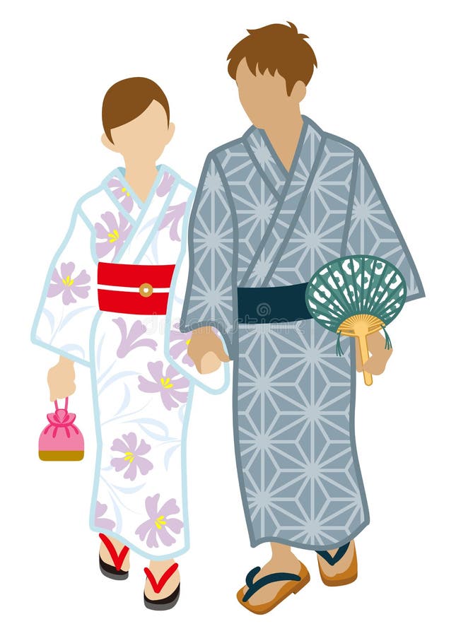 Yukata par vektor illustrationer. Illustration av sommar - 58500818