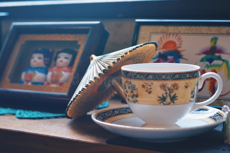 Japon coffee stock photo. Image of porcelan, fuji, japon - 128467036