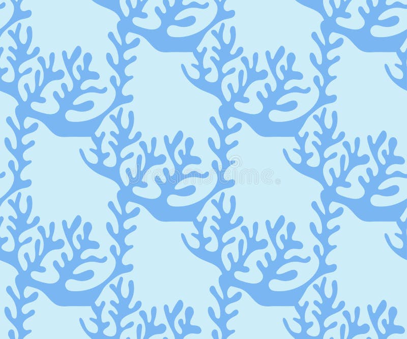 Hand Drawn Underwater Natural Ocean Elements. Seamless Pattern with ...