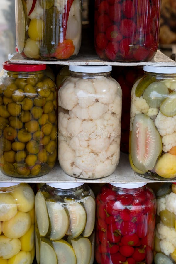 Jar of assorted pickles stock image. Image of cooking - 165096435