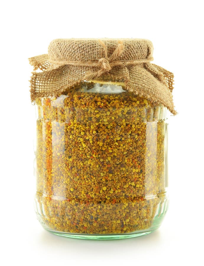 Jar with Bee Pollen Isolated on White Stock Photo - Image of pollen ...