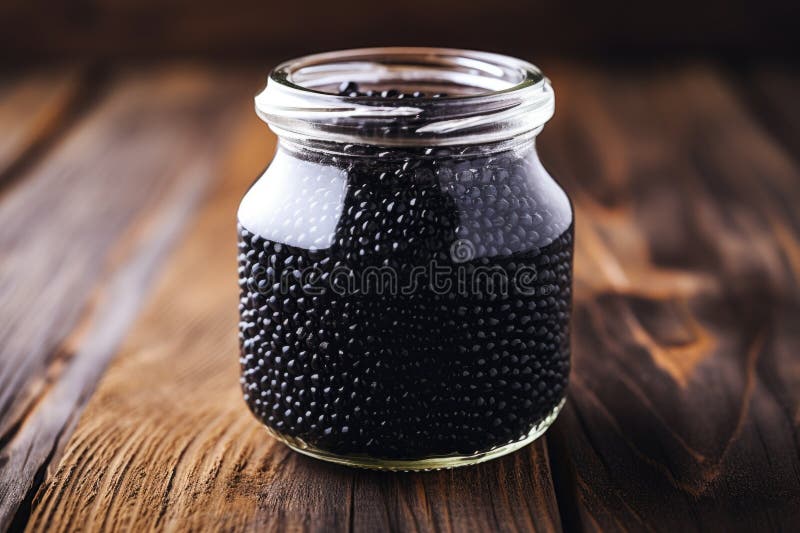 Jar of Black Liquid on Wooden Table, Suitable for Science or Potion ...