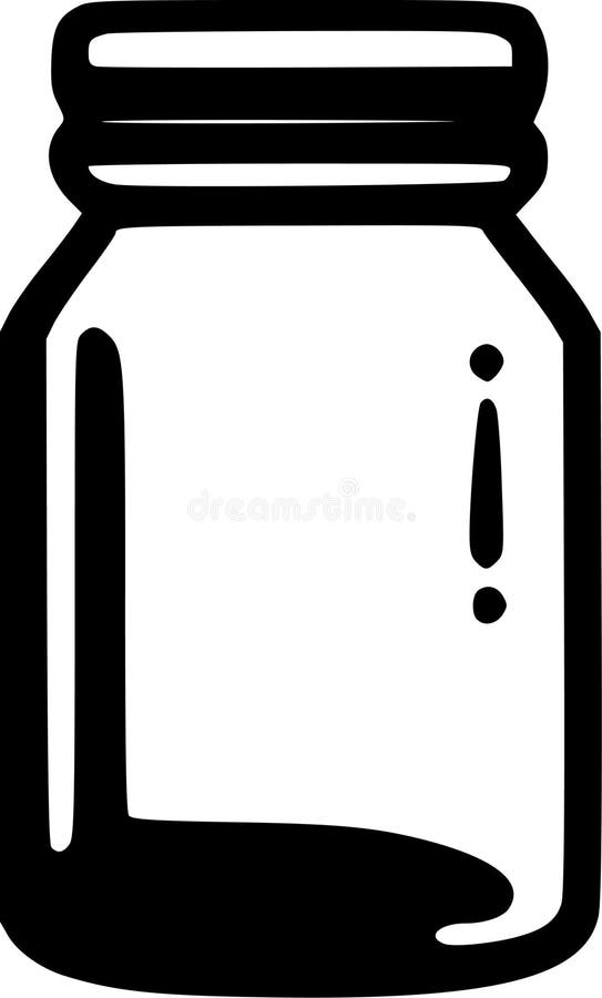 Jar - Black and White Vector Illustration Stock Vector - Illustration ...