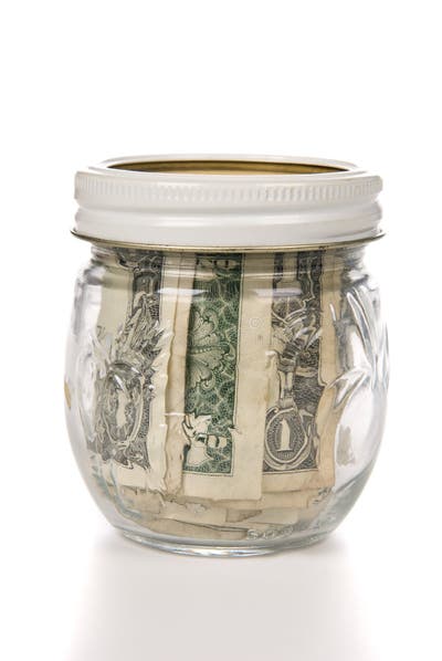 Jar of cash stock image. Image of back, savings, sealed - 11643433