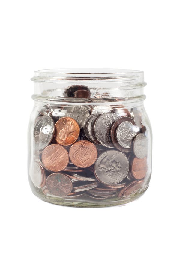 Jar of Change Isolated stock photo. Image of education - 32819638