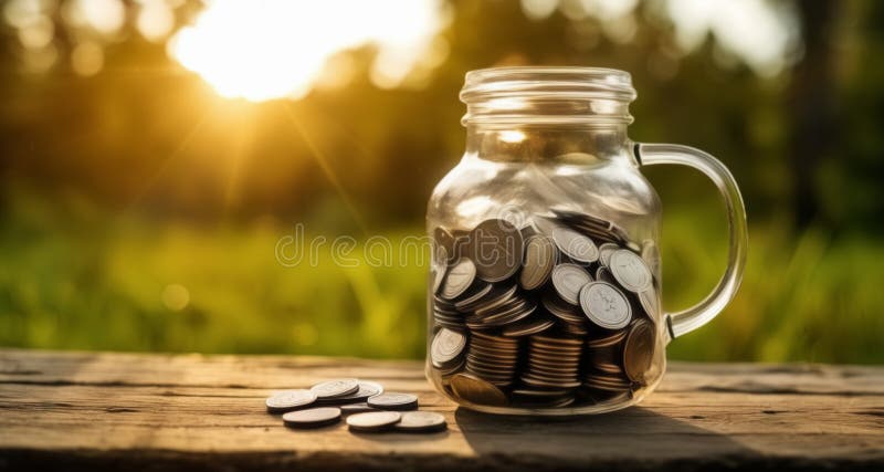 A Jar of Change, a Symbol of Savings and Growth Stock Illustration ...