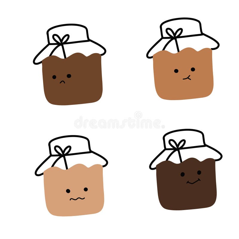Jar Charm Vector: Cute & Simple Brown Object Illustration with Emoticon ...