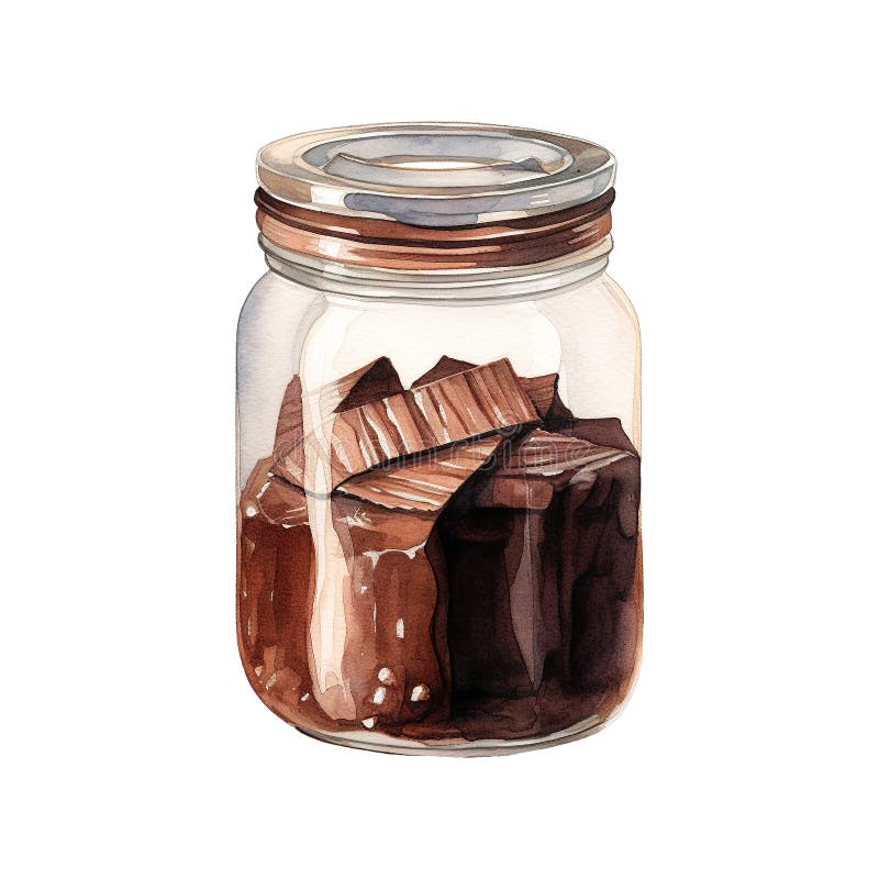 Jar of Chocolate with Lid stock image. Illustration of delicious ...