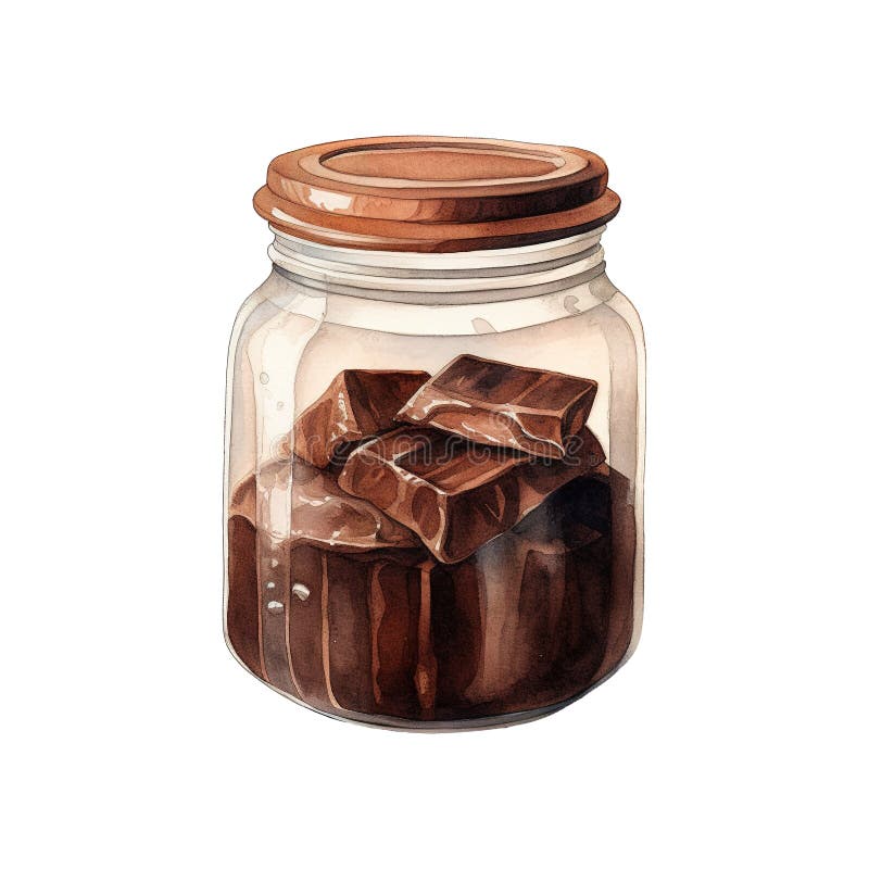 Jar of Chocolate with Lid stock image. Illustration of container ...