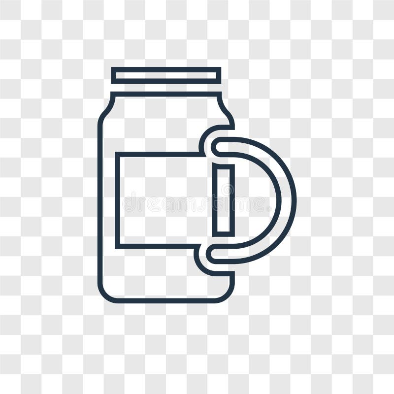 Jar Concept Vector Linear Icon Isolated on Transparent Background, Jar ...