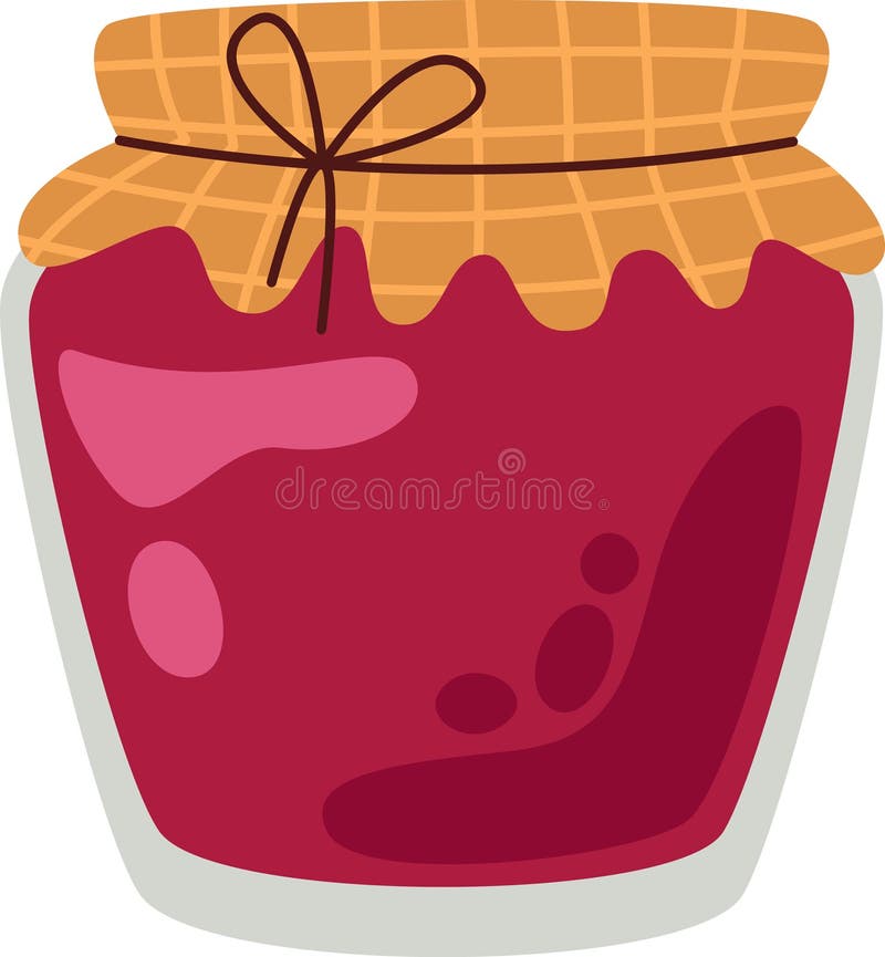 Jar with Cranberries Jam stock vector. Illustration of homemade - 325384174