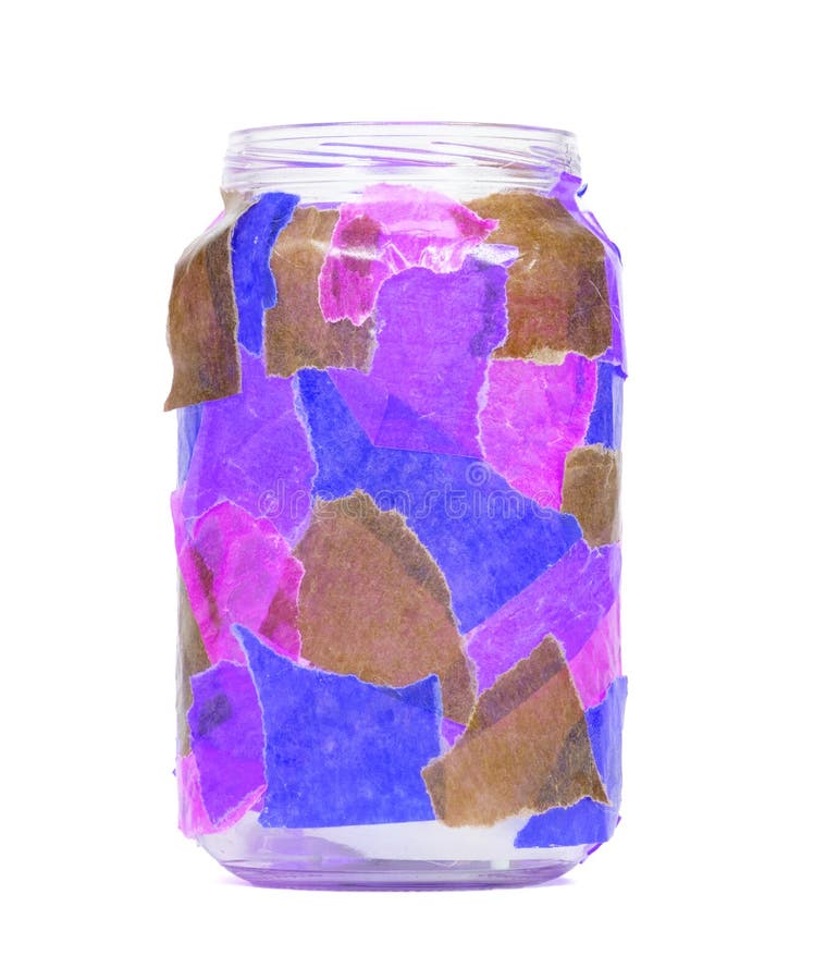 Jar Decorated with Colorful Paper Tealight Stock Photo - Image of color ...
