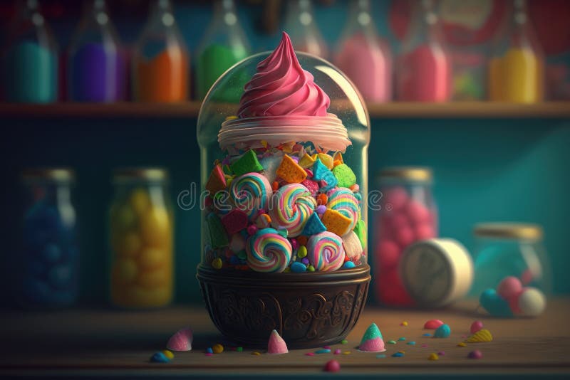 A Jar of Different Sweets on a Store Shelf. Generative AI Stock ...
