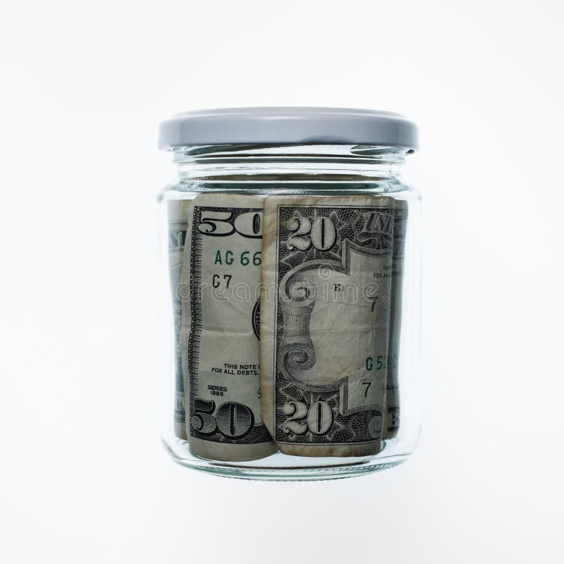 Jar with dollar bills stock photo. Image of currency - 11149776