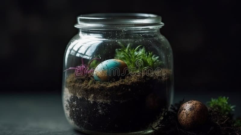 A Jar of Earth with a Map of the World on it Stock Illustration ...