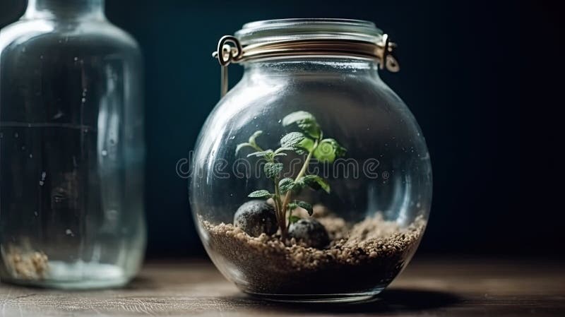 A Jar of Earth with a Map of the World on it Stock Illustration ...