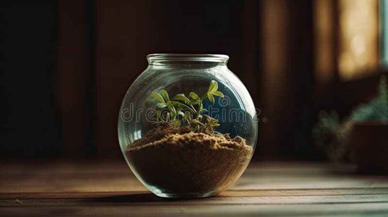A Jar of Earth with a Map of the World on it Stock Illustration ...