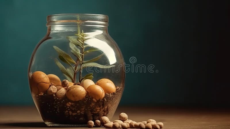 A Jar of Earth with a Map of the World on it Stock Illustration ...