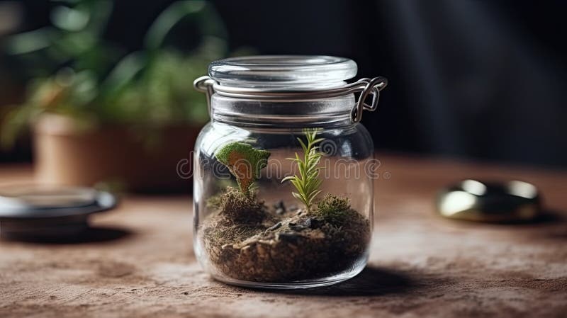 A Jar of Earth with a Map of the World on it Stock Illustration ...