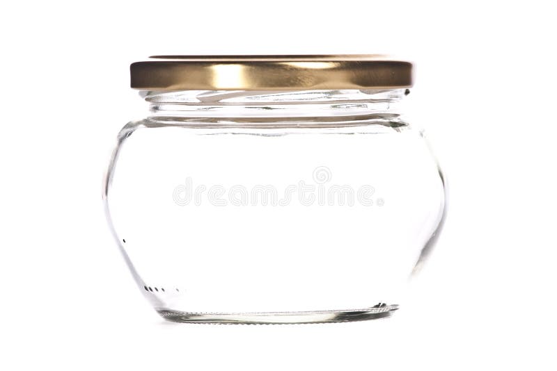 Empty Glass Jar Isolated on a White Background Stock Image - Image of ...