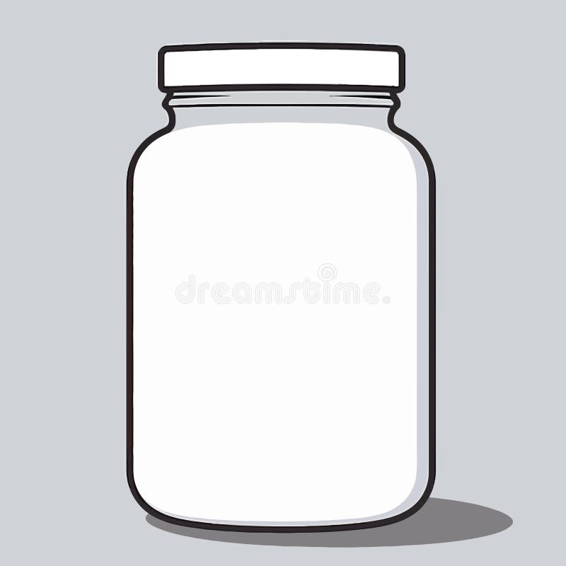 Jar with Empty Label Sticker Vector Flat Illustration Stock Vector ...