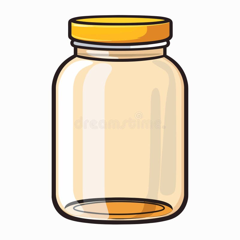 Jar with Empty Label Sticker Vector Flat Isolated Illustration Stock Vector - Illustration of ...