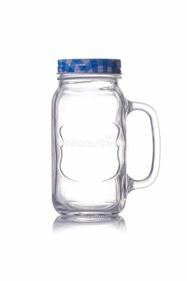 Empty Vintage Mason Jar Isolated on White Background Stock Image ...