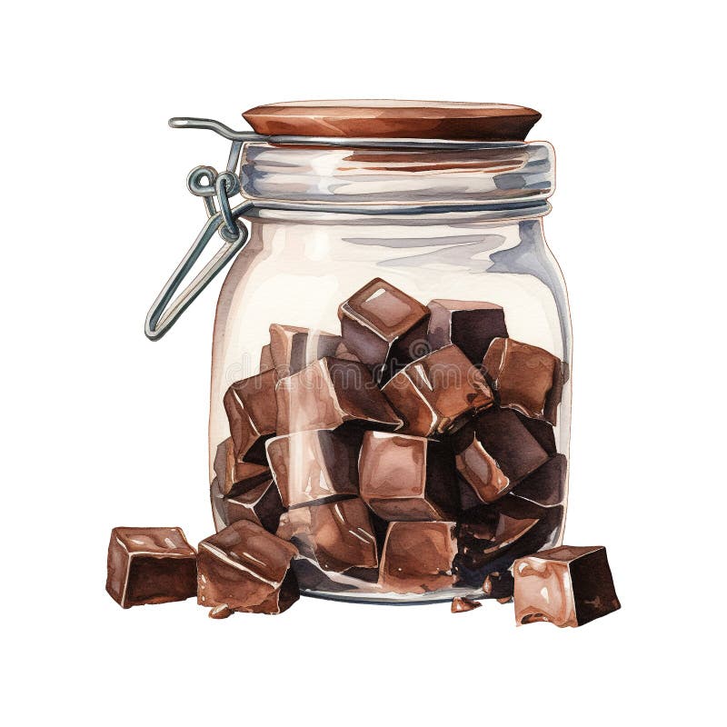 Jar Filled with Chocolate Chunks. AI Generated Image Stock Photo ...